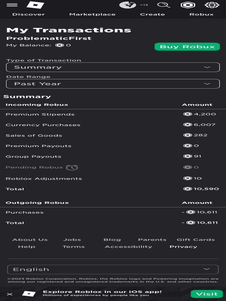 My Transactions - Roblox | PDF
