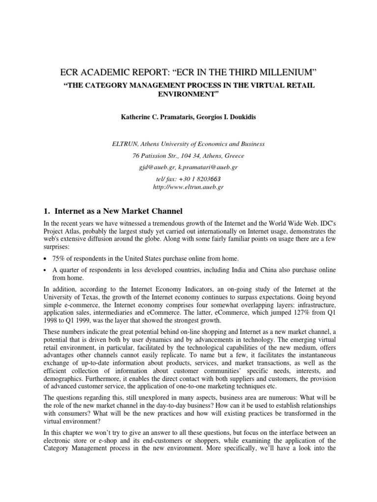 Category Management Pdf Retail Online Shopping