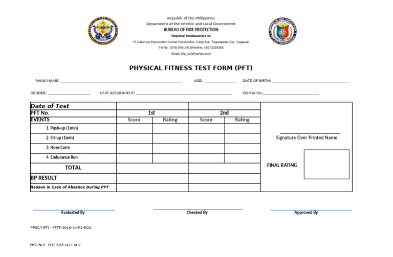 PFT Form Organic 1 | PDF