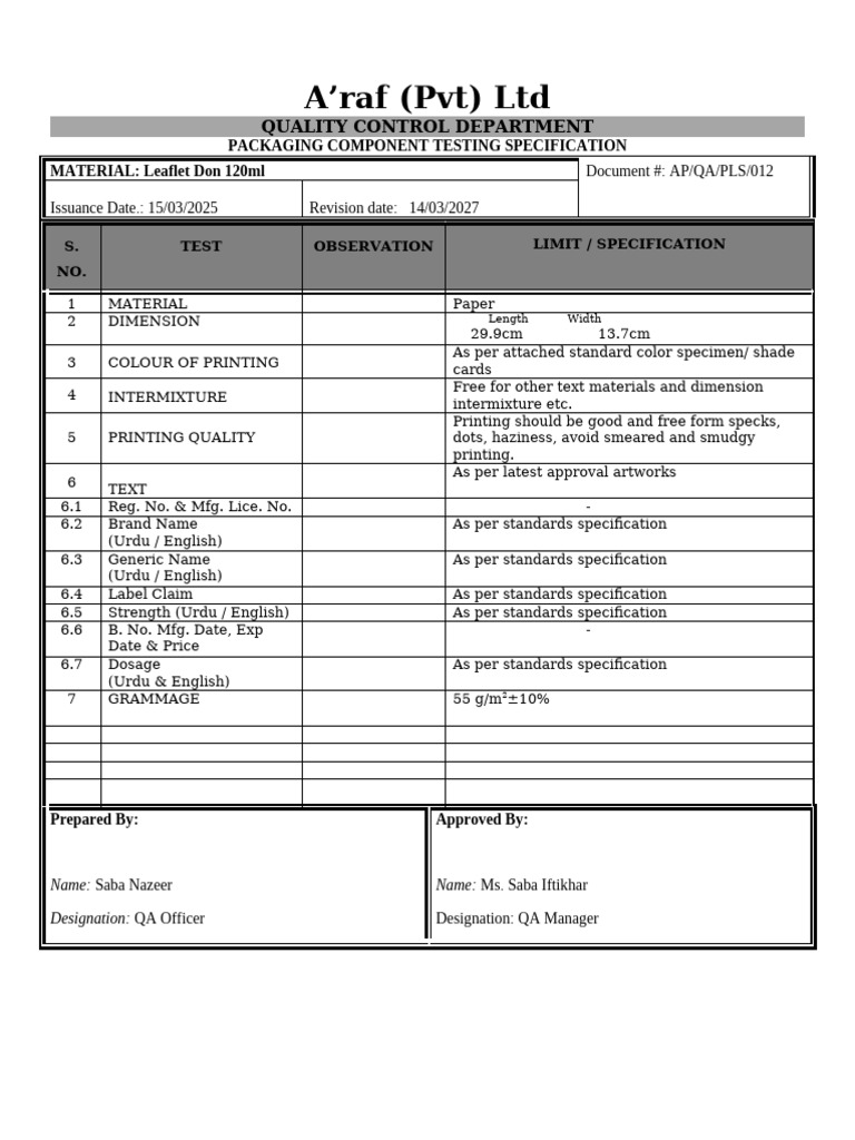 Leaflet Testing Specification Document | PDF