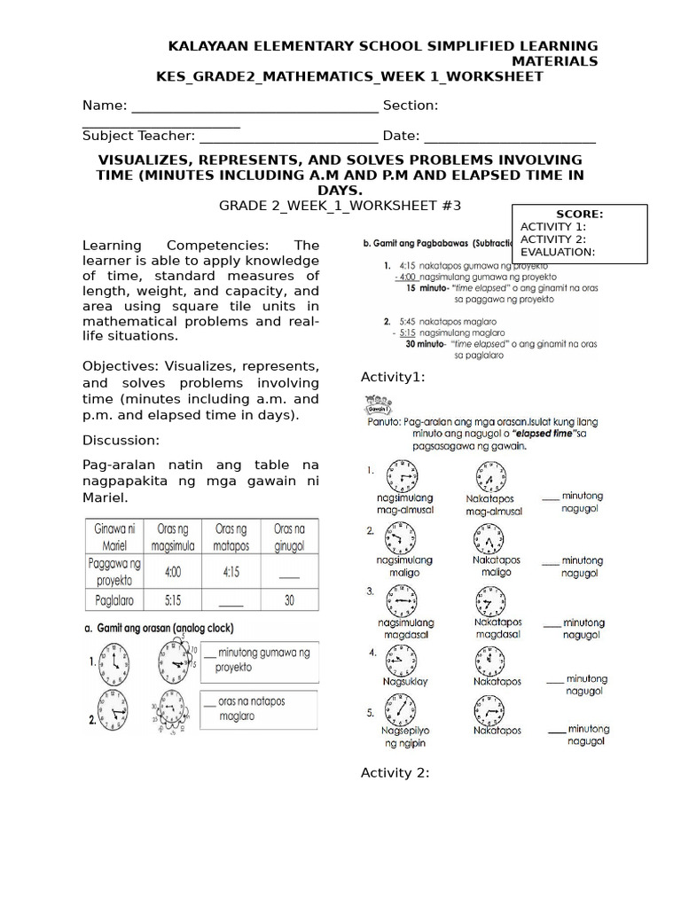 Kslim - Math Week1 Day3 | PDF
