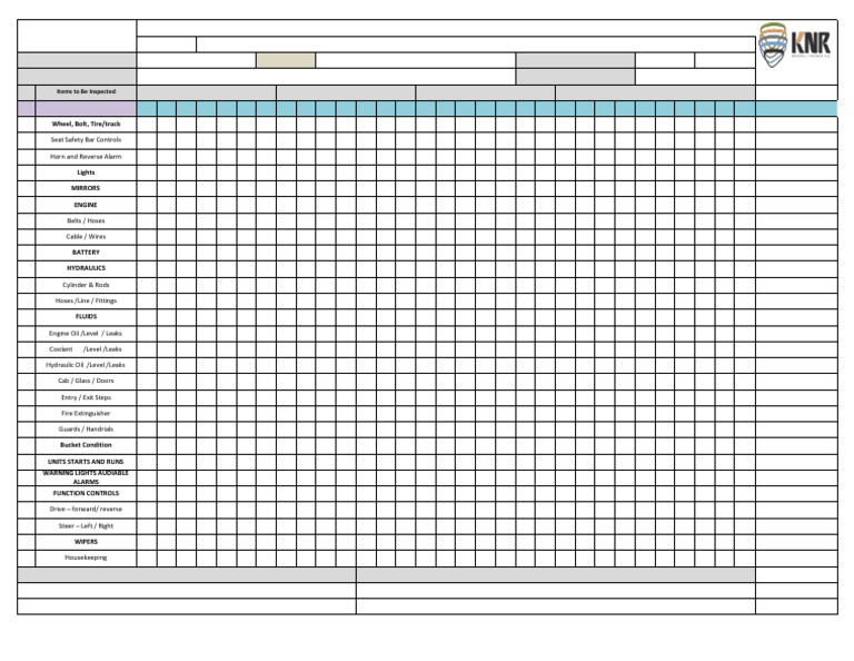 Monthly Bobcat Inspection Checklist | PDF