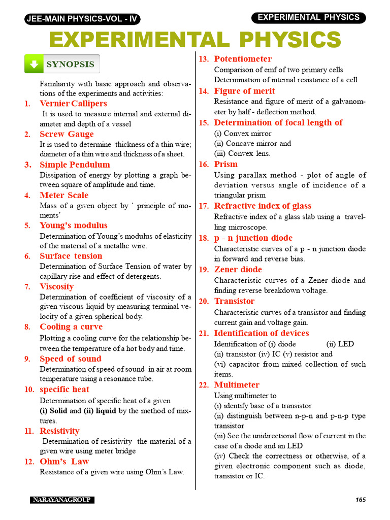 Experimental Physics Lab Techniques | PDF | Electricity | Physical ...