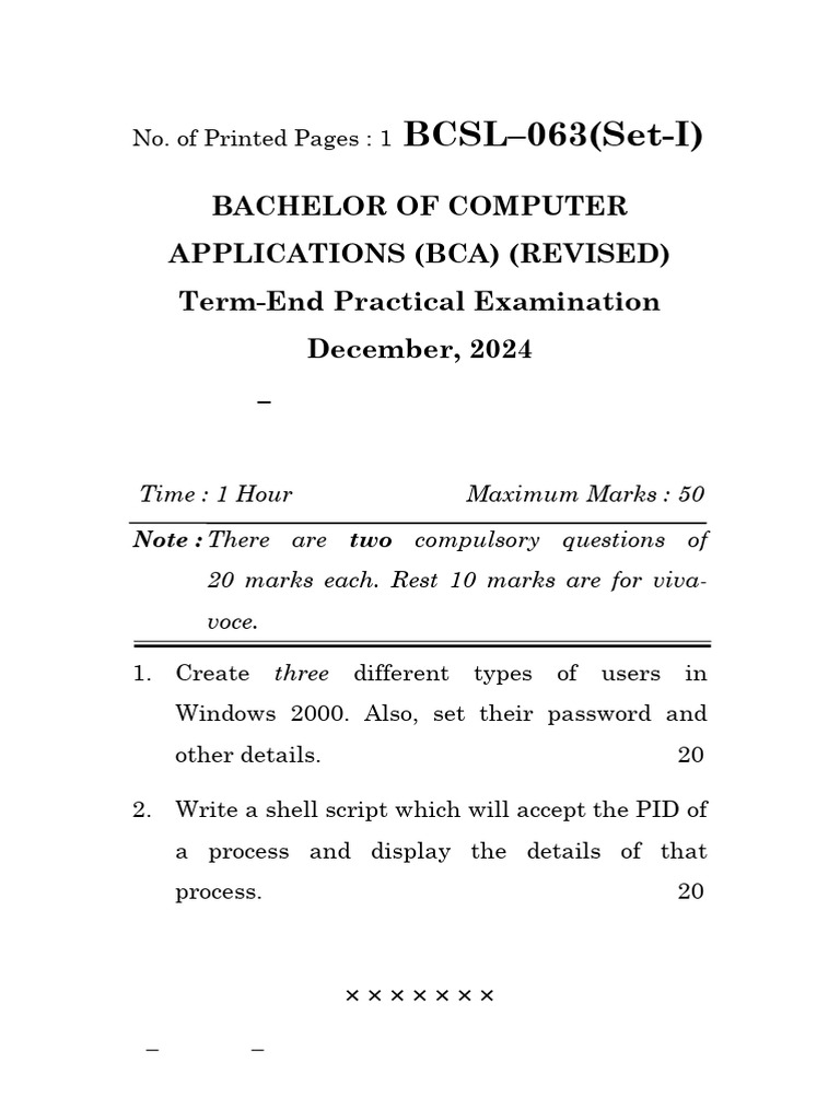 BCSL 063 (Set I) Merged | PDF | Directory (Computing) | Computer File
