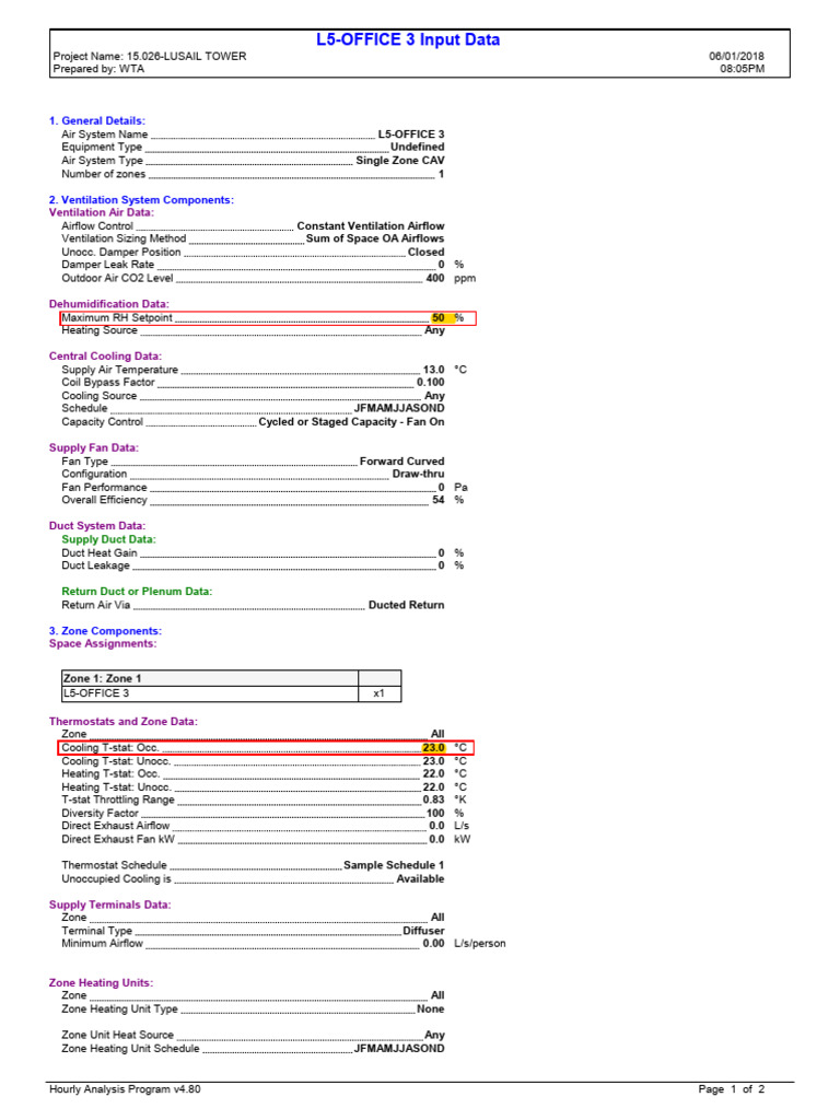 Indoor Design Temperature and Relative Humidity Specifictions | PDF ...