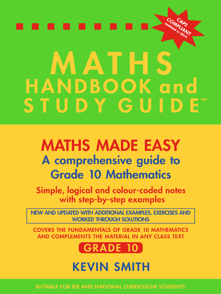 The Maths Handbook and StudyGuide Grade 10 | PDF