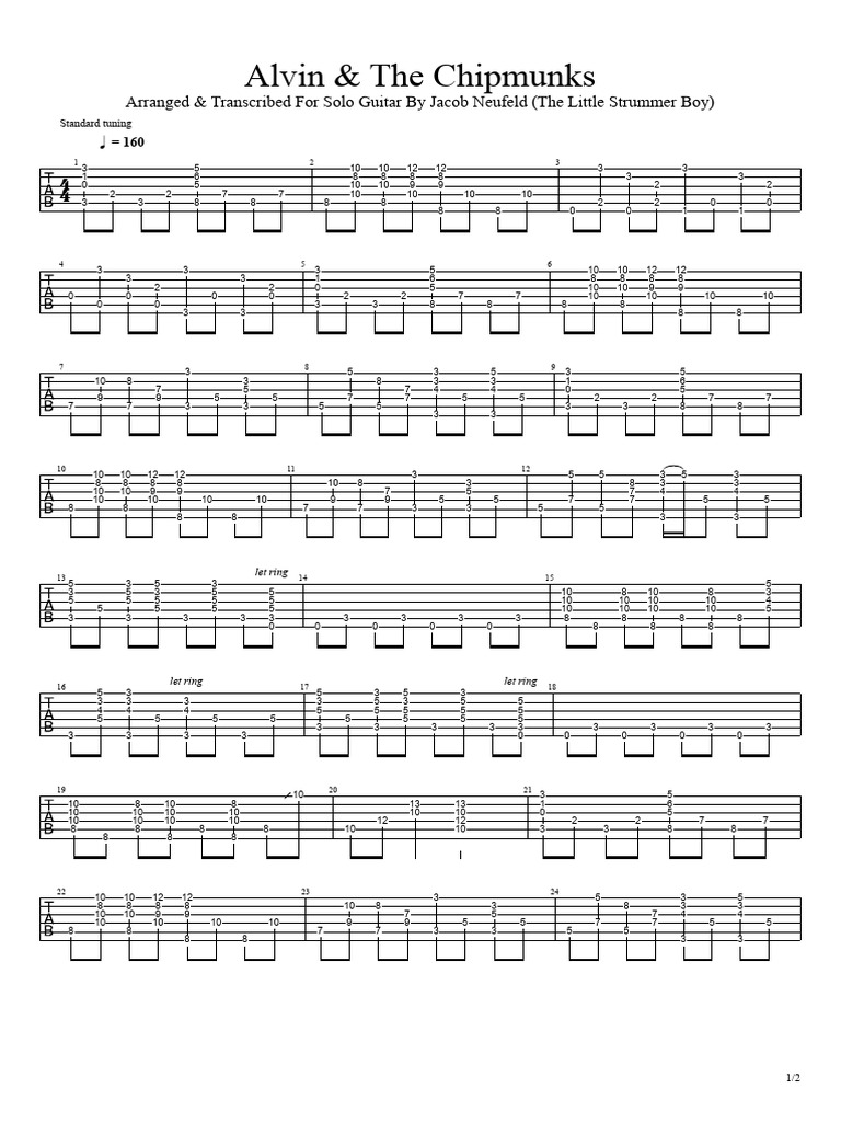 Guitar Tabs for Alvin & The Chipmunks | PDF | Irish Musical Instruments ...
