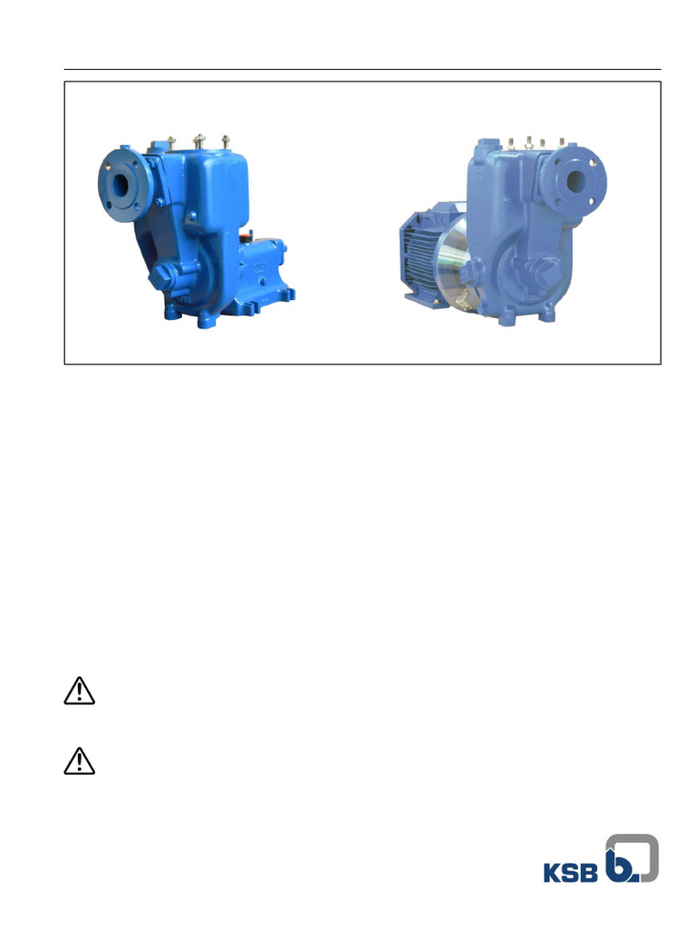 KSB Itur Self Priming Centrifugal Pump AU Series | PDF | Pump | Pipe ...