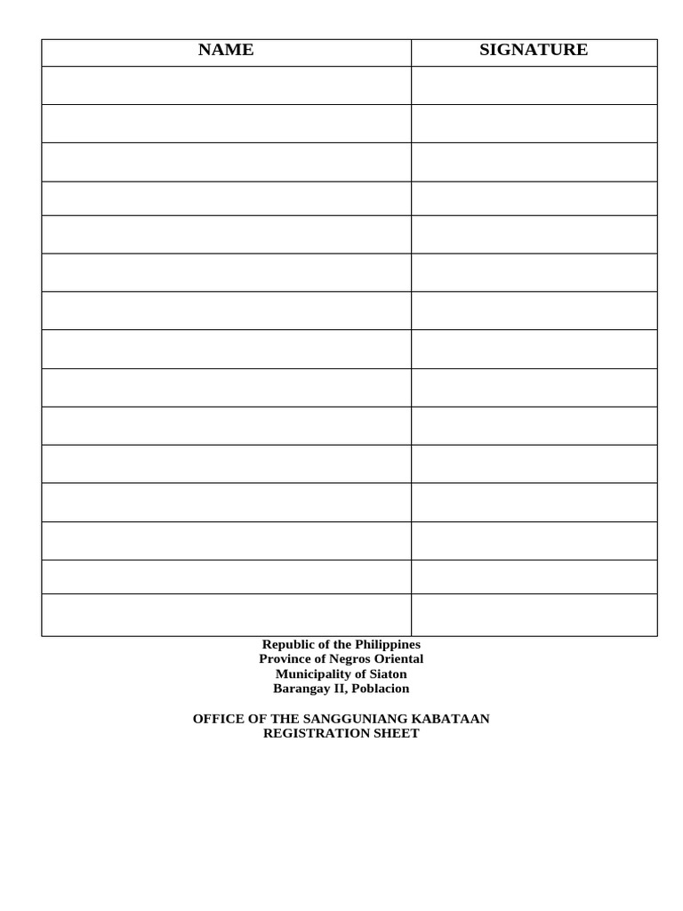 Attendance Sheet KK Assembly | PDF