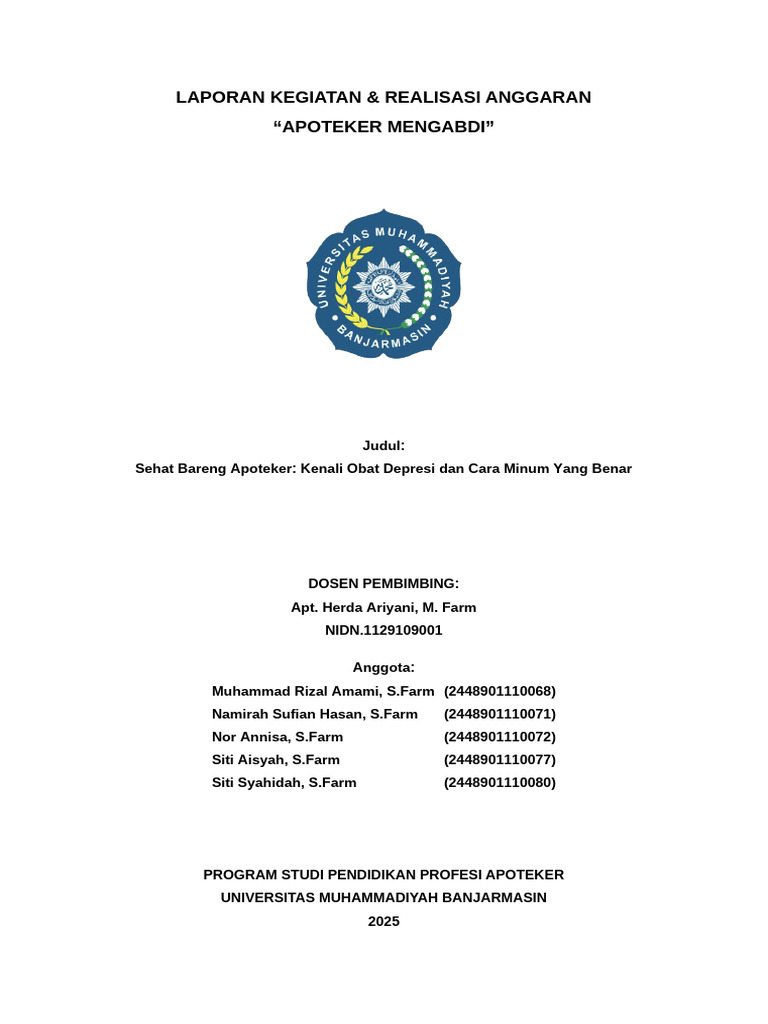 Laporan Kegiatan & Realisasi Anggaran Pengabdian Psppa | PDF