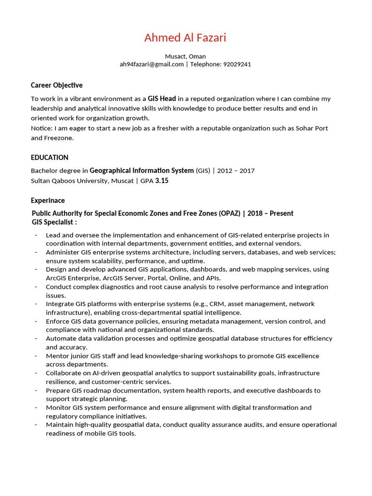 Ahmed Al Fazari For ROP 2025 | PDF | Geographic Information System ...