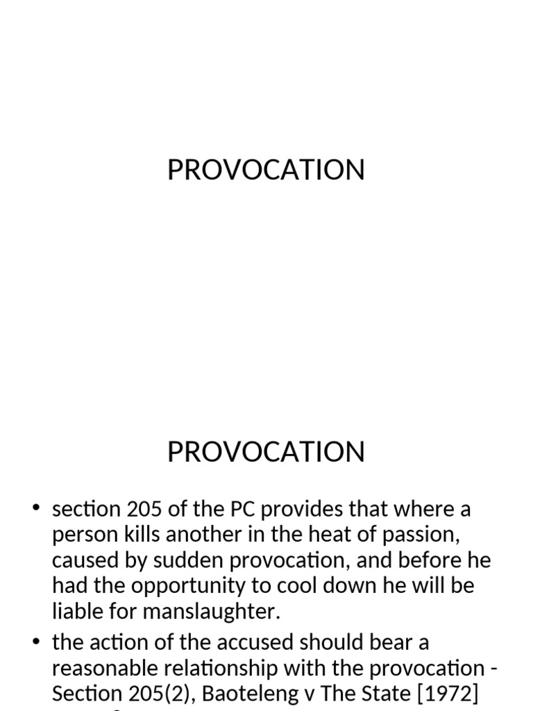 Provocation and Infantcide | PDF | Abortion | Mitigating Factor