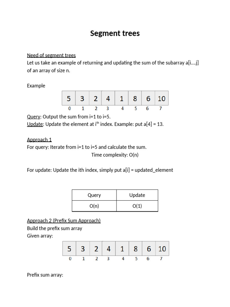 Understanding Segment Trees | PDF | Applied Mathematics | Theoretical ...