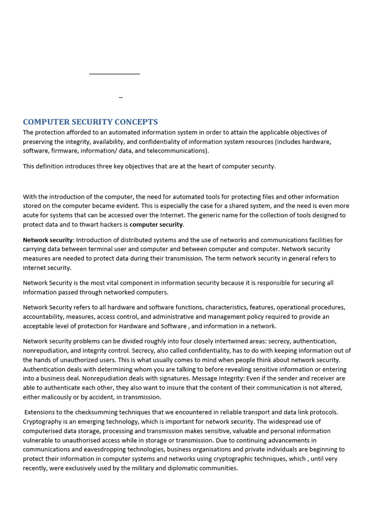 Computer Security Concepts Overview | PDF | Security | Computer Security