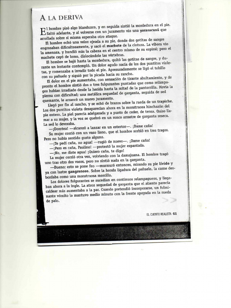 A La Deriva de Horacio Quiroga | PDF