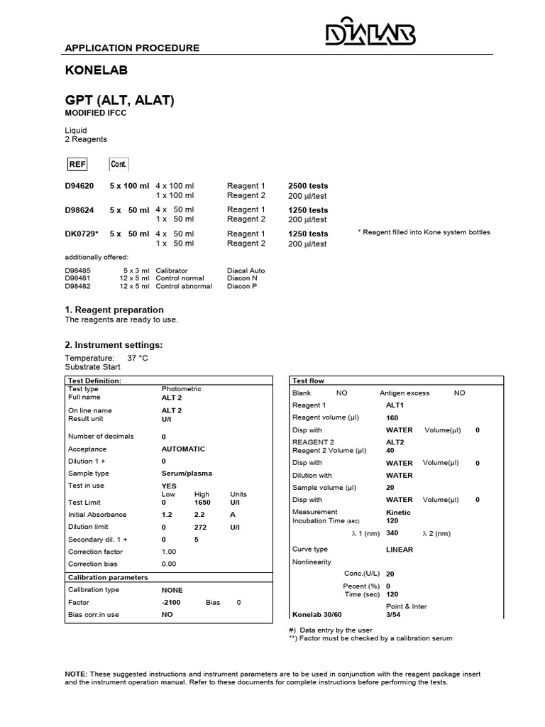 Alt GPT Konelab Rev03 | PDF | Litre | Blood Plasma