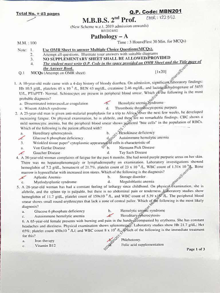 MBBS 2021 2nd Proff QUESTION PAPERS | PDF