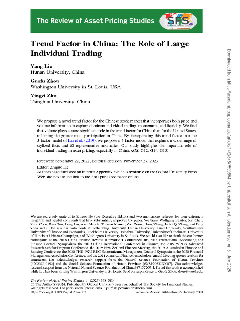 Trend Factor in China's Stock Market | PDF | Investing | Stock Market
