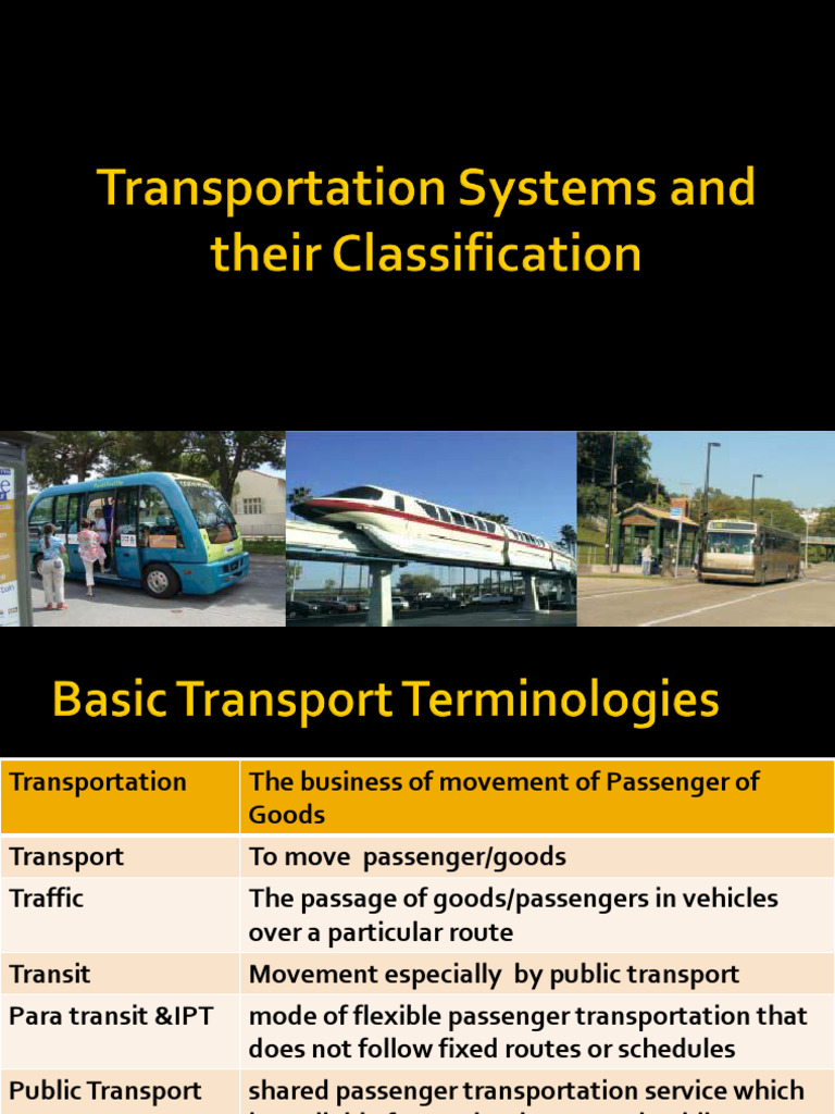 Transportation Systems and Their Classification | PDF | Rapid Transit ...
