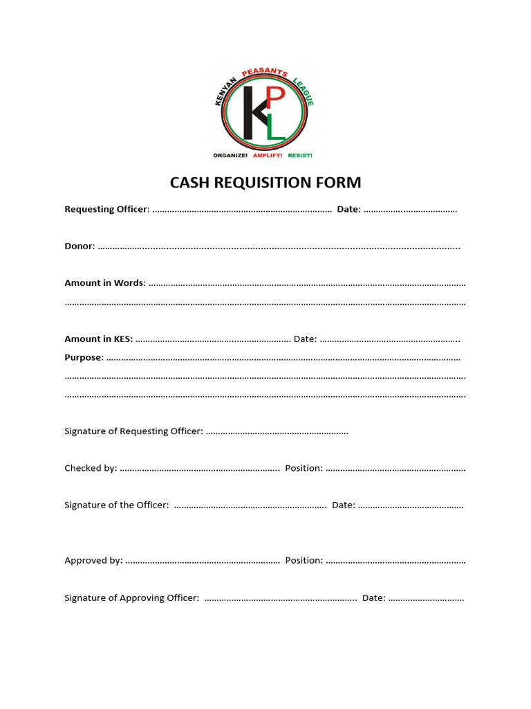 Cash Requisition Form | PDF