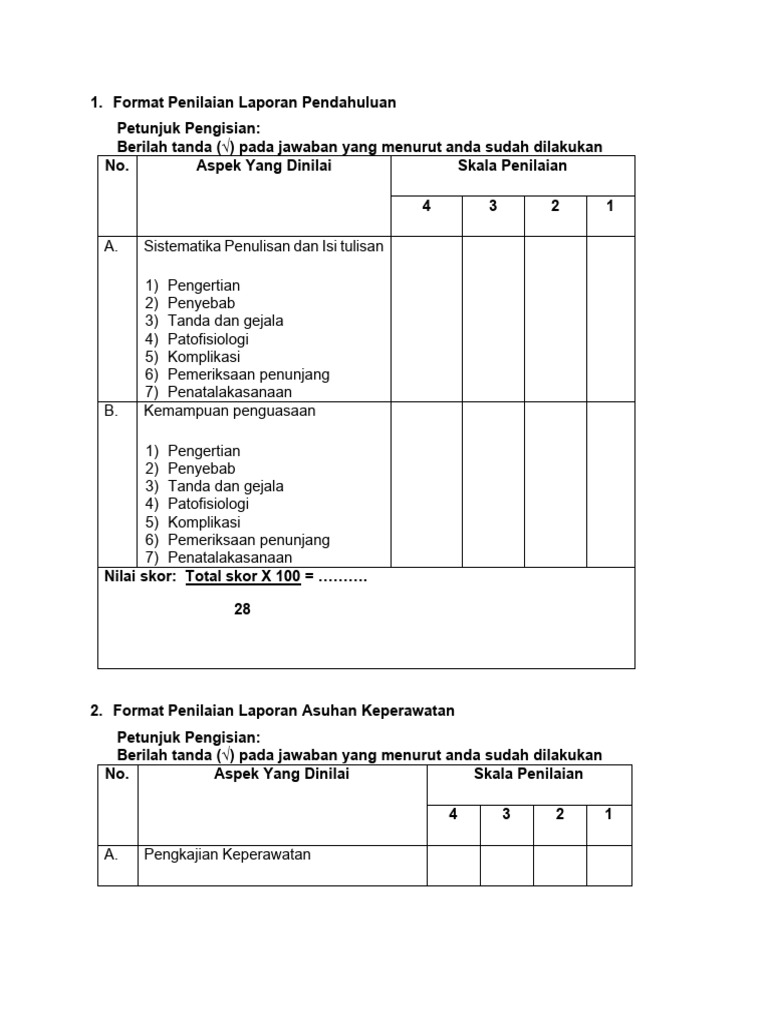 Format Penilaian PRAKTEK | PDF