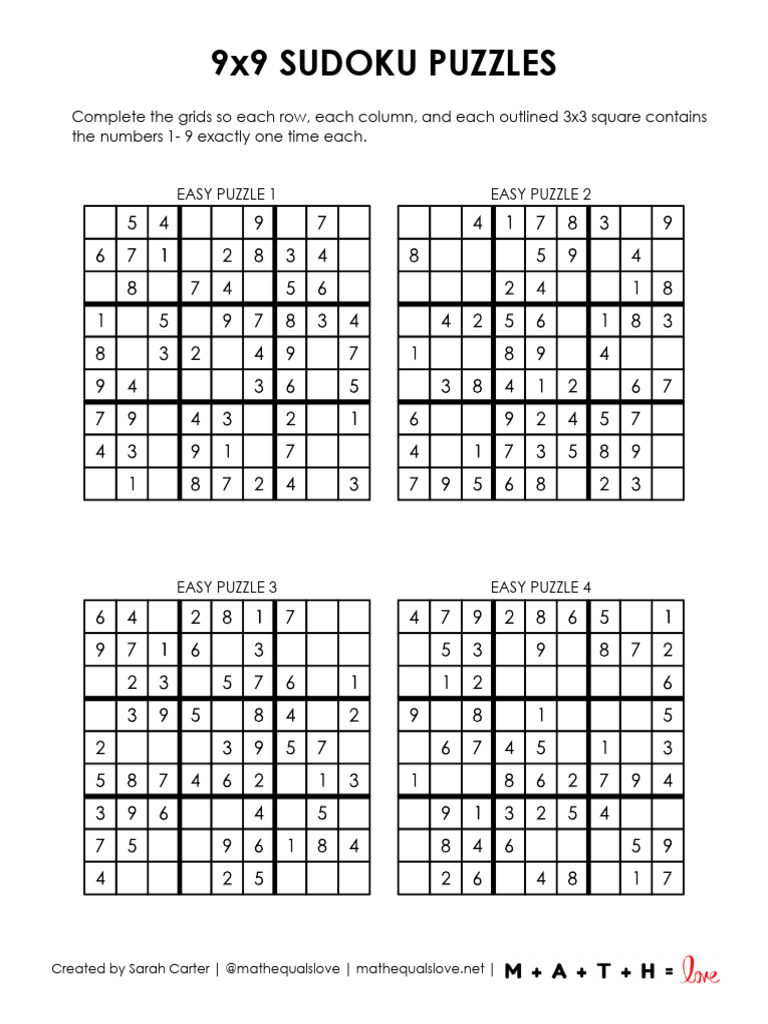 9x9 Sudoku Puzzles Collection | PDF | Puzzles | Logic Puzzles