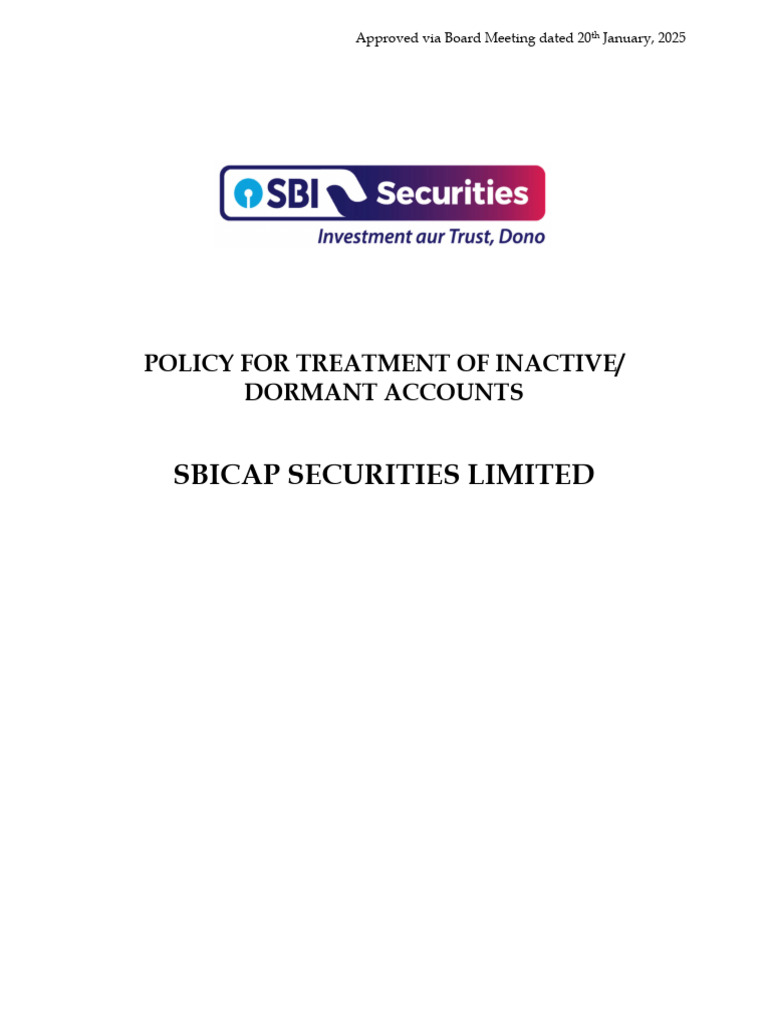 SEBI Guidelines on Dormant Accounts | PDF | Investing | Derivative ...