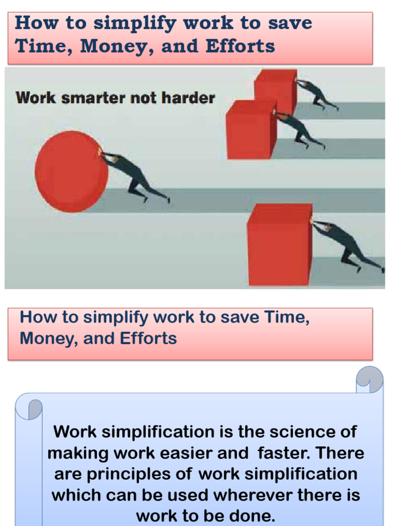 Work Simplification Techniques Explained | PDF
