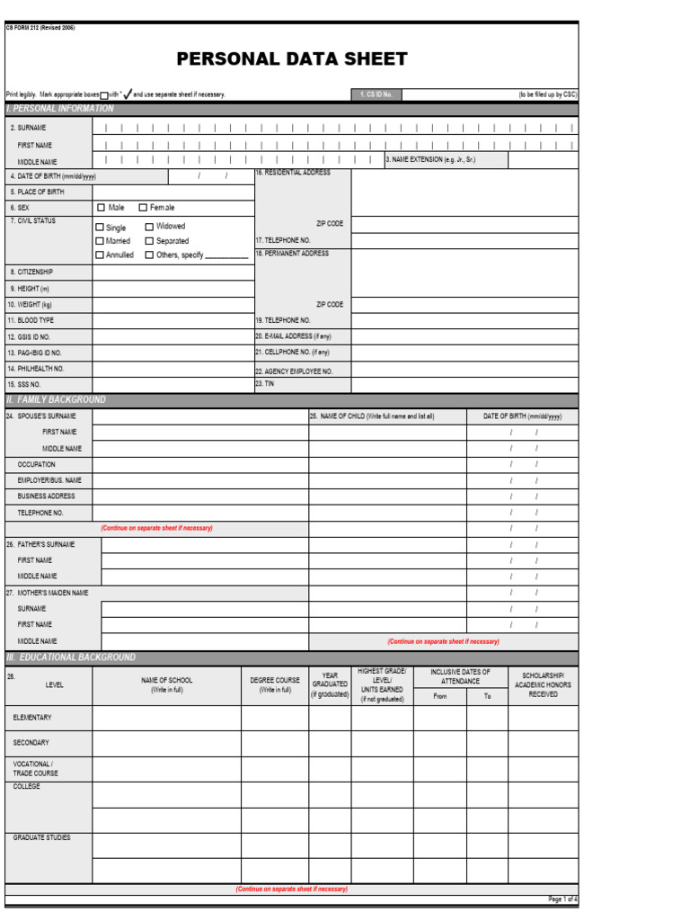 Personal Sheet Data | PDF
