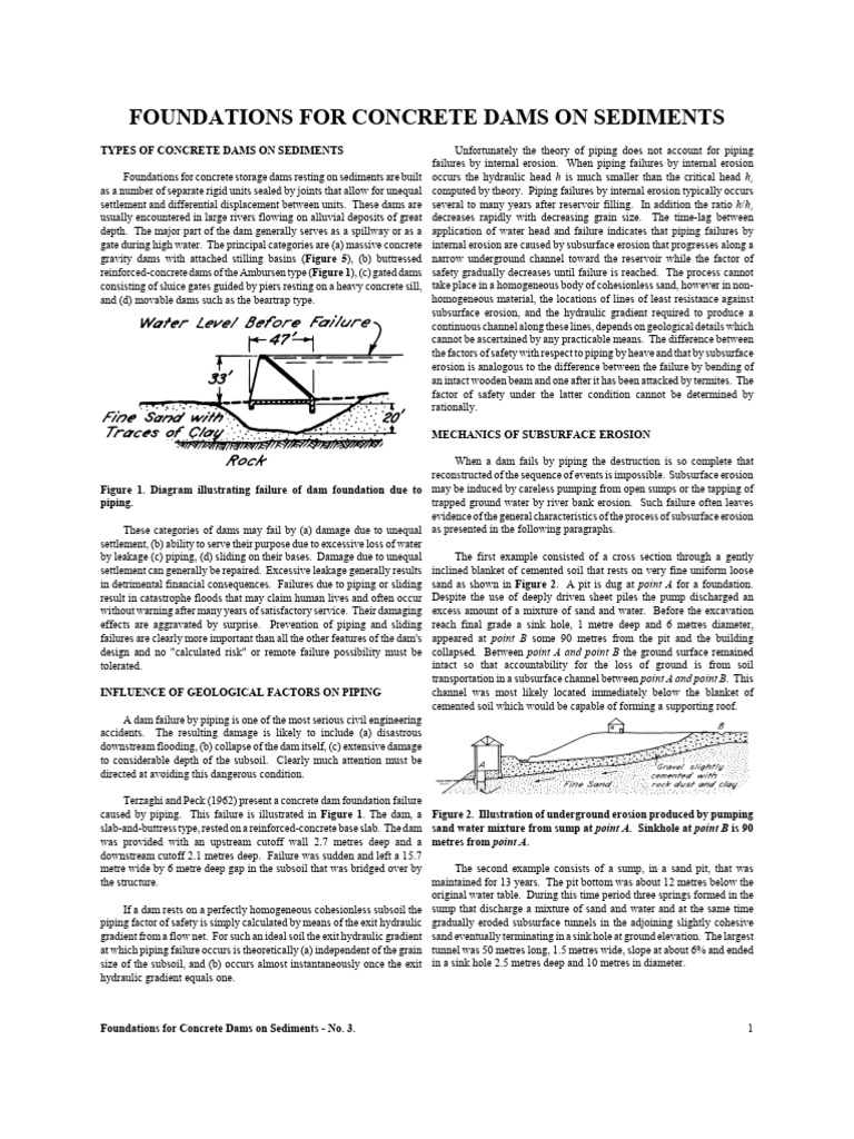 Concrete Dam Foundations on Sediments | PDF | Dam | Erosion
