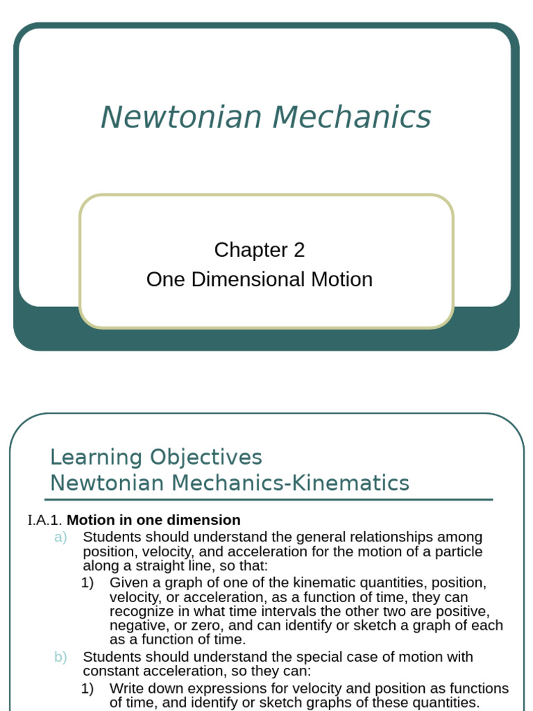 Motion in One Dimension | PDF | Acceleration | Kinematics