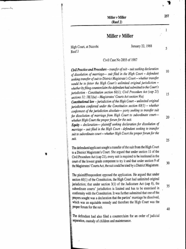 Miller V Miller 1989 1 | PDF