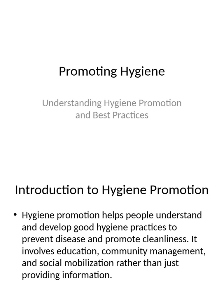 Effective Strategies for Hygiene Promotion | PDF