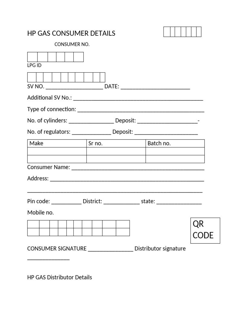 HP Gas Consumer Registration Form | PDF