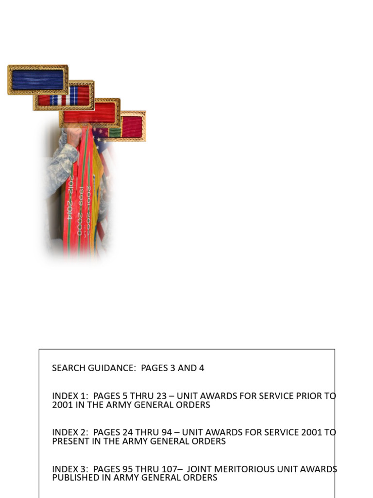 Army General Orders Unit Awards Index | PDF | Division (Military ...