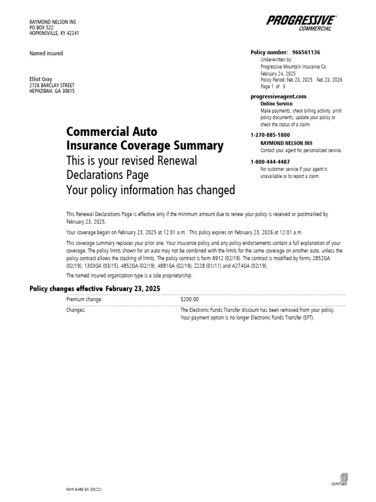 GRAYT Transport LLC 2025 Insurance | PDF | Insurance | Deductible