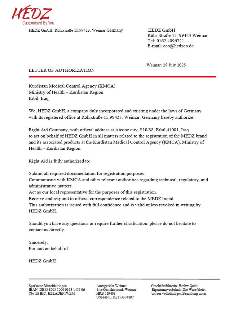 Authorization Letter-Right Aid | PDF