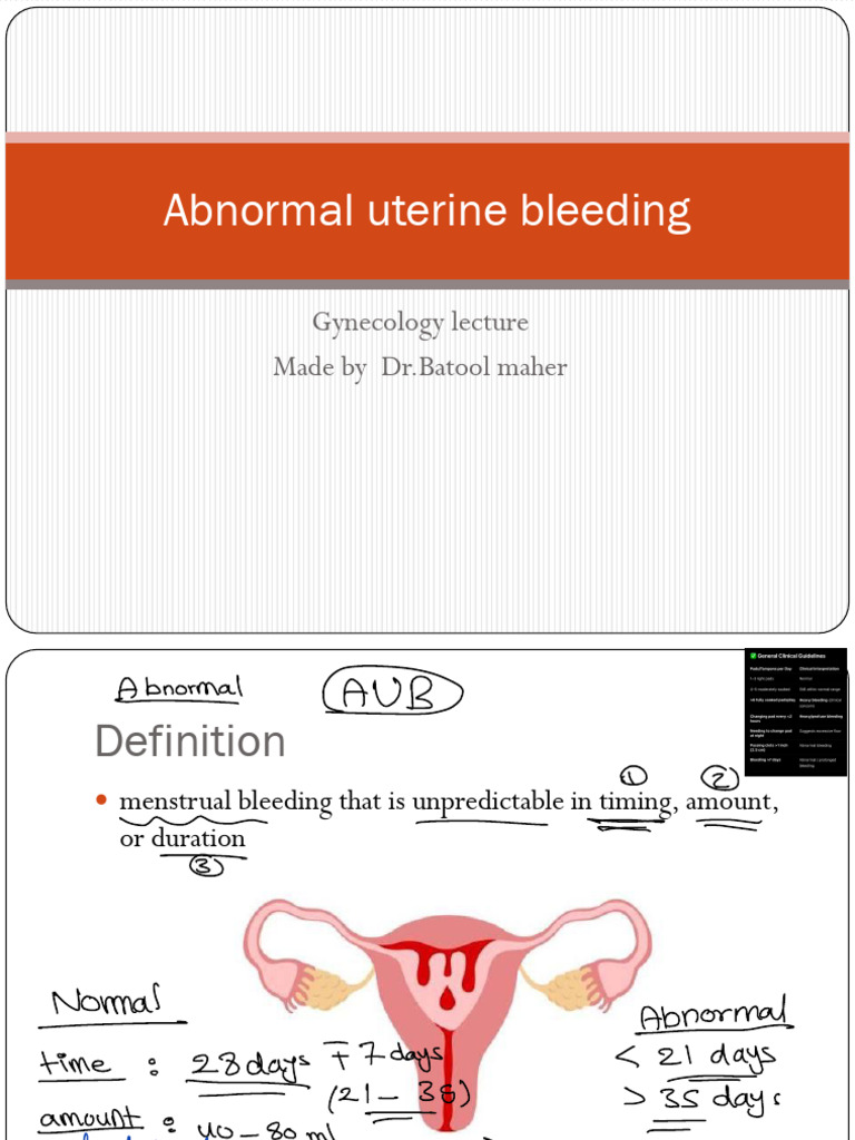 Abnormal Uterine Bleeding Overview | PDF | Combined Oral Contraceptive ...