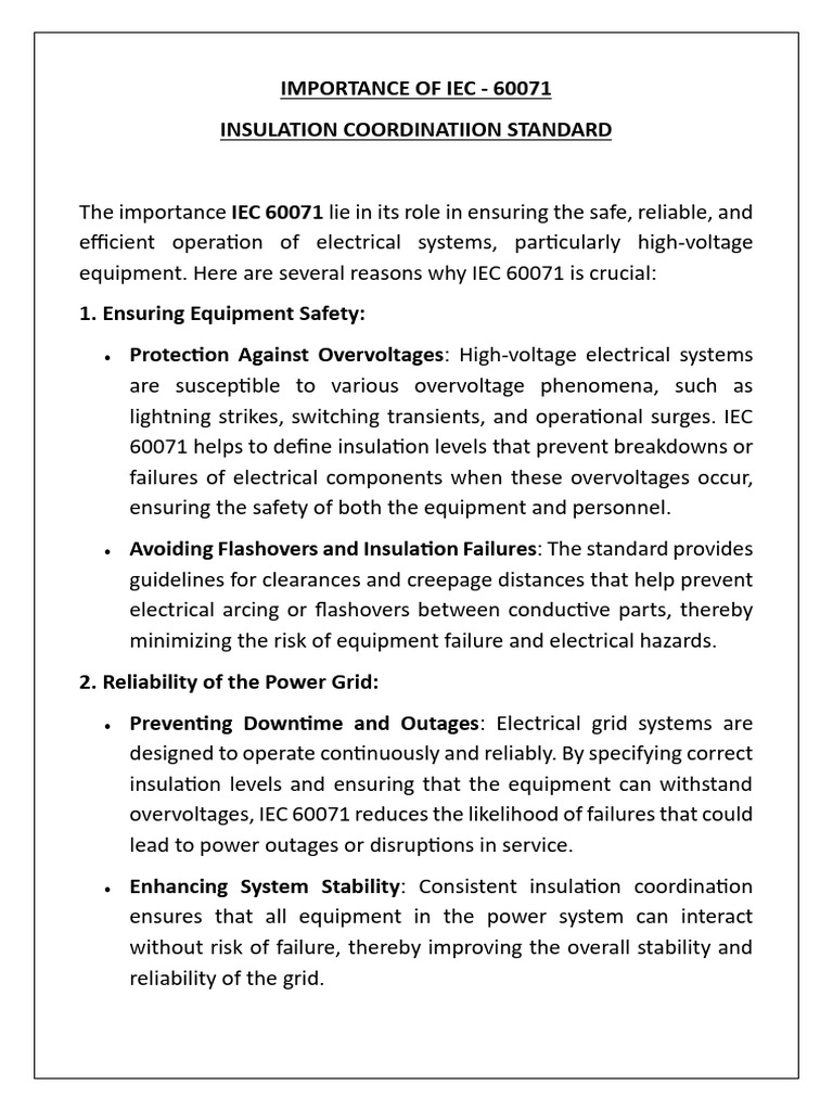 Overview of IEC 60071 Standards | PDF | Insulator (Electricity ...