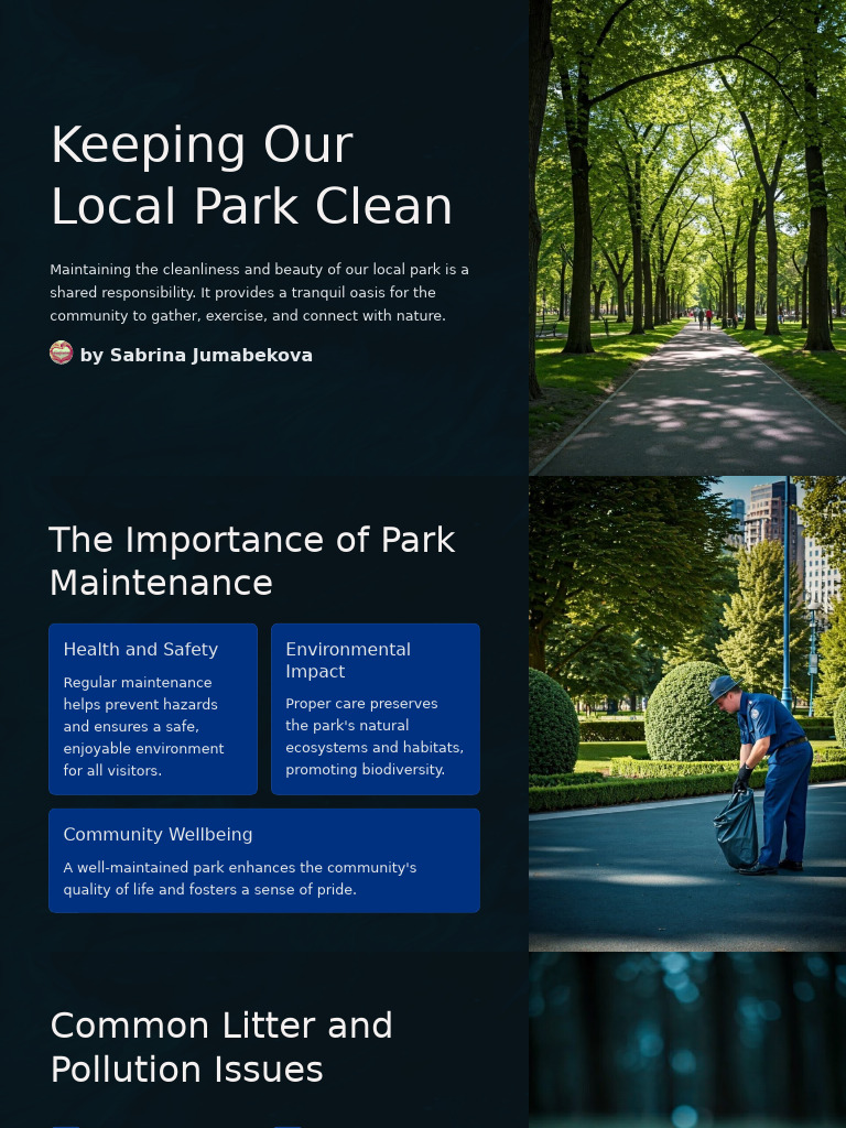 Keeping Our Local Park Clean | PDF | Waste | Human Impact On The ...