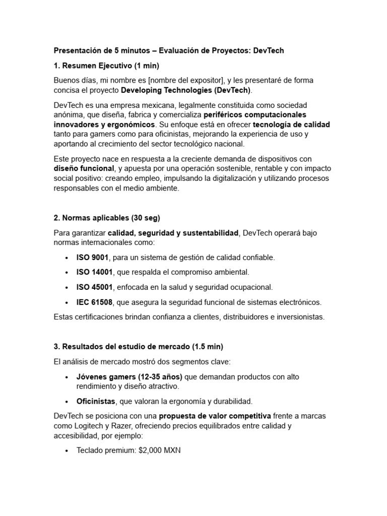 Presentacion Dev Tech Final | PDF | Calidad (comercial) | Sustentabilidad