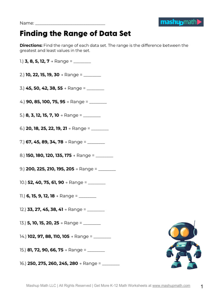 Finding the Range in Data Sets | PDF