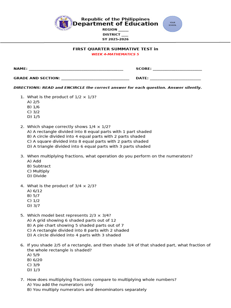 Week 4 Mathematics 5 Revised K12 | PDF | Numbers | Number Theory