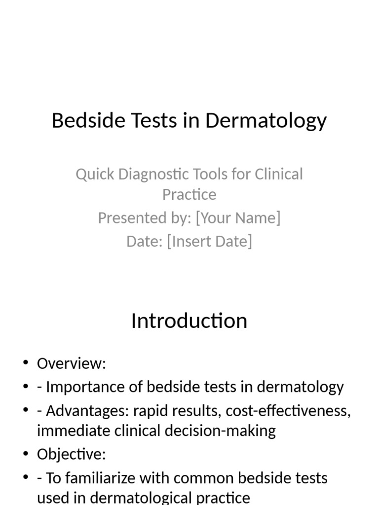 Essential Bedside Dermatology Tests | PDF | Cytopathology | Medical ...