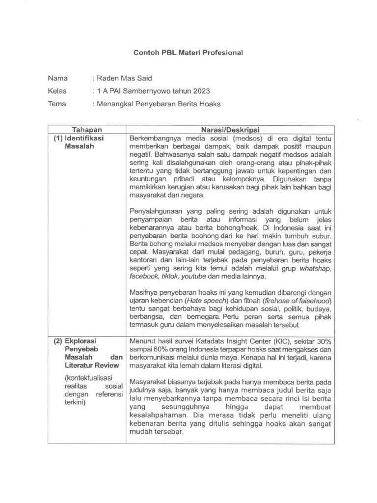 Contoh PJBL | PDF