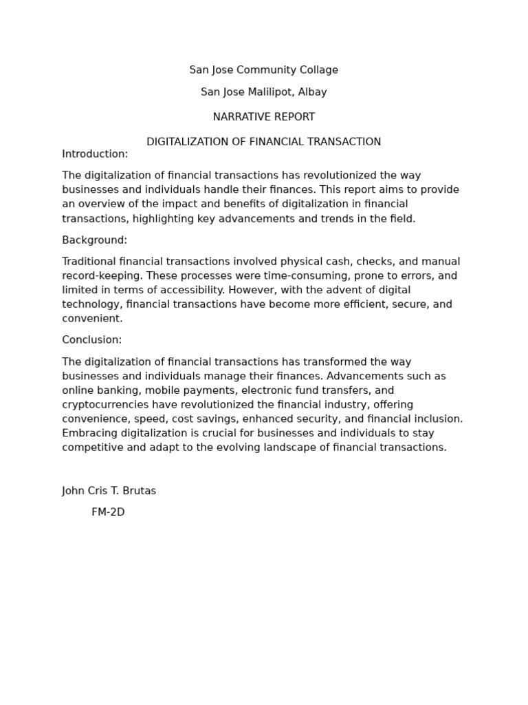 Narrative Report | PDF