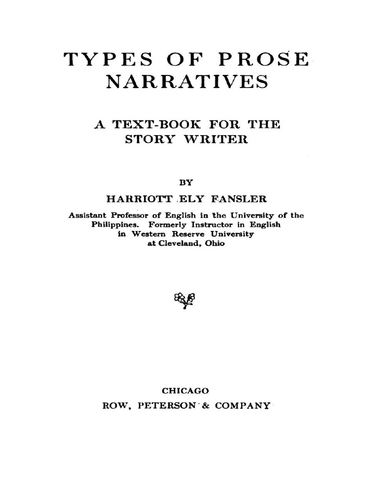 Title: Types of Prose Narratives: A Text-Book For The Story Writer ...