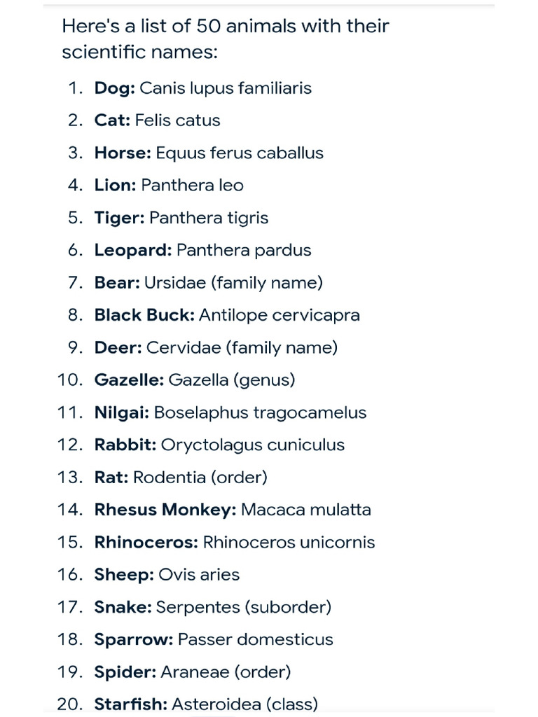 Scientific Names | PDF