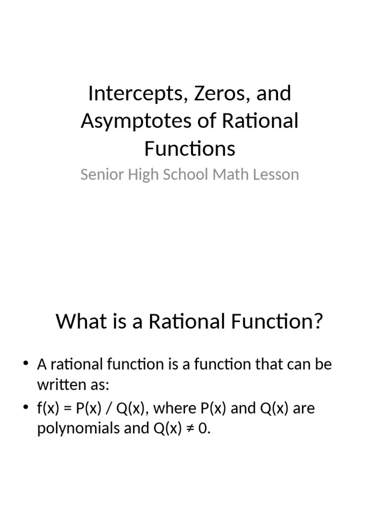 Rational Functions Lesson | PDF