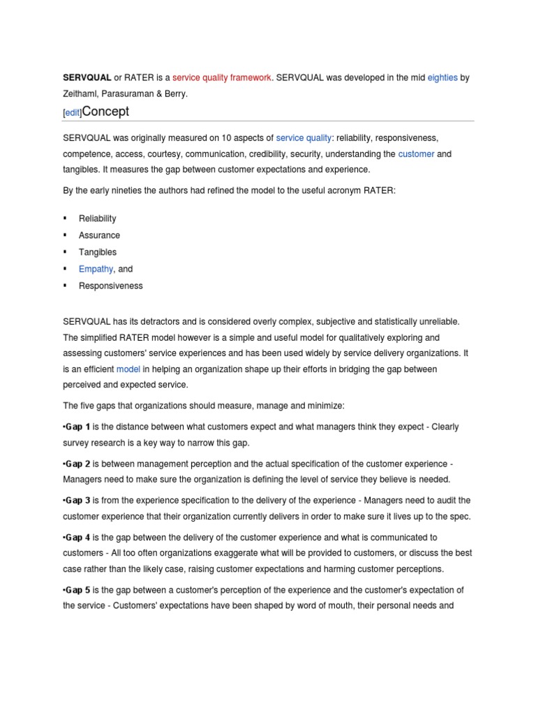 Assessing Service Quality: A Comparison of the SERVQUAL and RATER ...